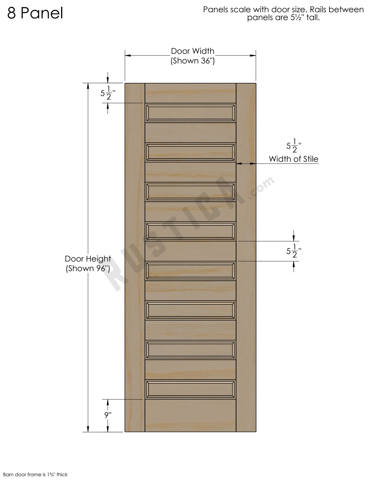 8 Panel Barn Door | Rustica